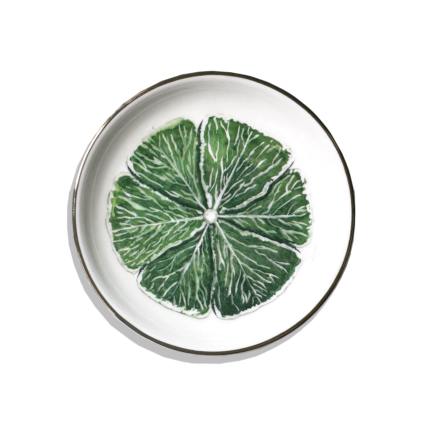 Gold-rimmed Cabbage Ware illustrated ring dish – Maizie Clarke