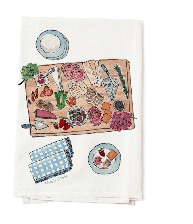 Illustrated Charcuterie Board Tea Towel – Maizie Clarke